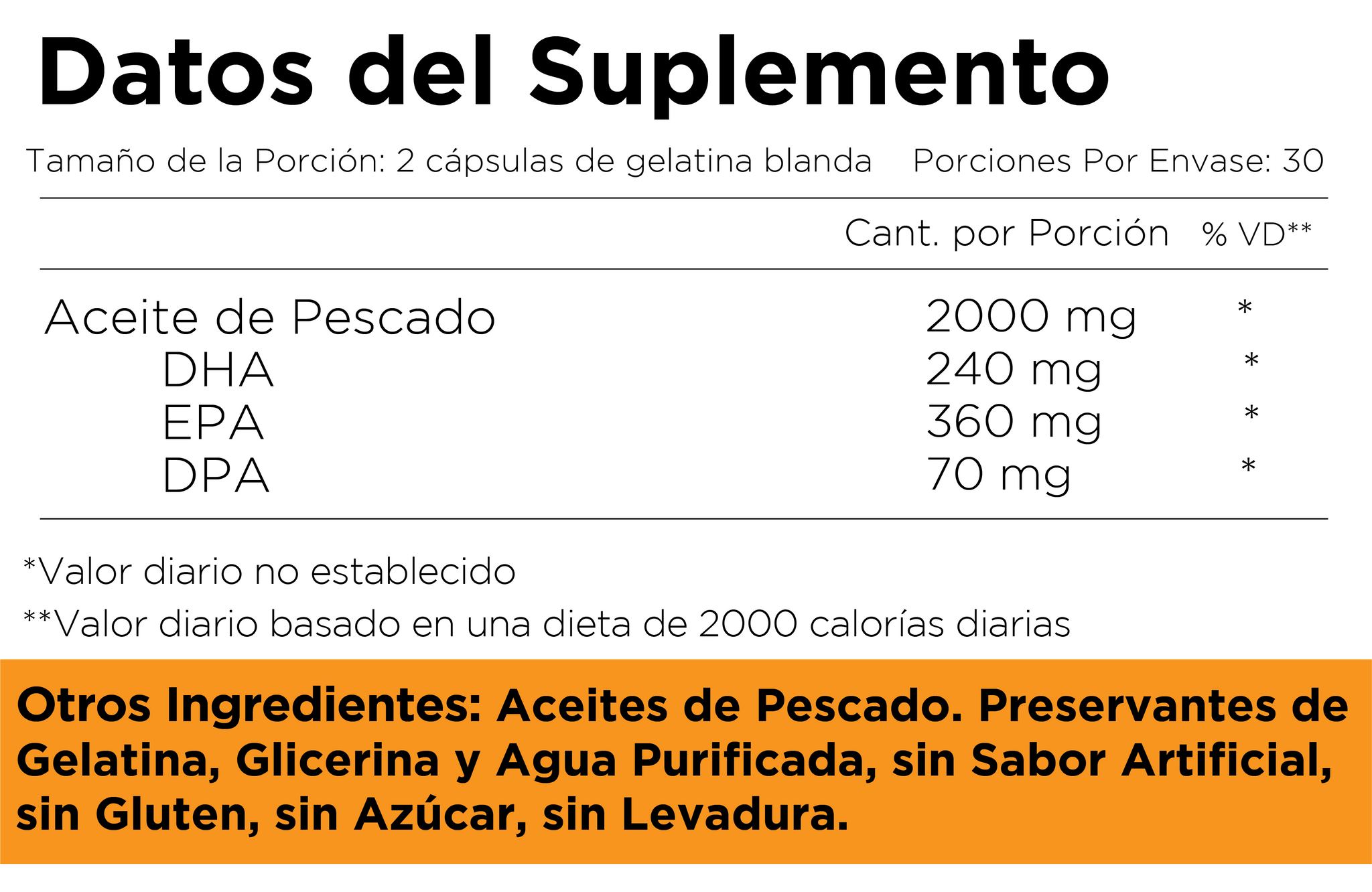 Omega 3 2000mg con DHA - DPA - EPA – Vitaminas Fitamin